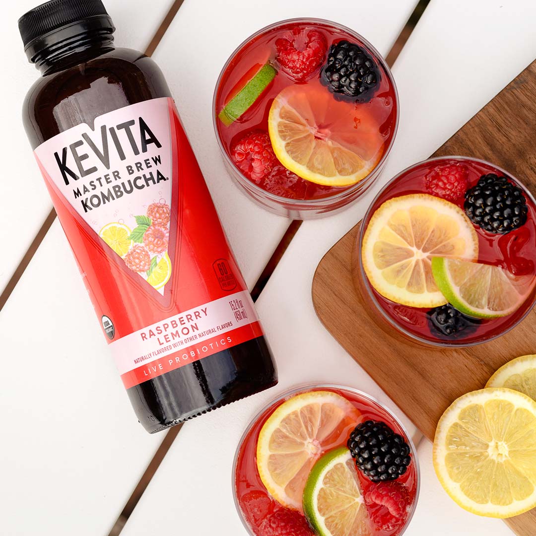 Raspberry Lemon Fizz Mocktail - KeVita